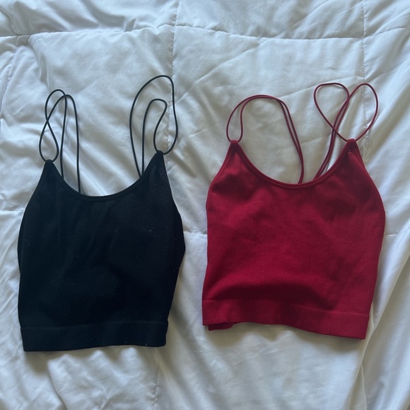 Tops | Really Cute Basic Red And Black Tank Tops | Poshmark